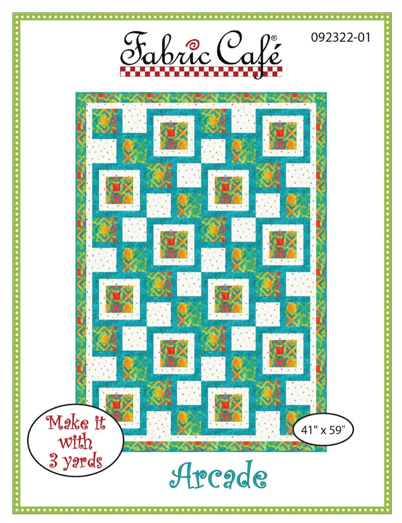 Fabric Cafe Arcade Pattern 3 Yard Quilt Pattern Arcade Pattern Quilt ...