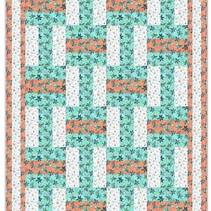 Fabric Cafe Rail Fence Pattern 3 Yard Quilt Pattern - Quilt Pattern ...