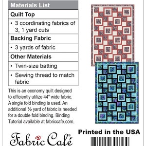 Fabric Cafe Arcade Pattern 3 Yard Quilt Pattern - Arcade Pattern ...