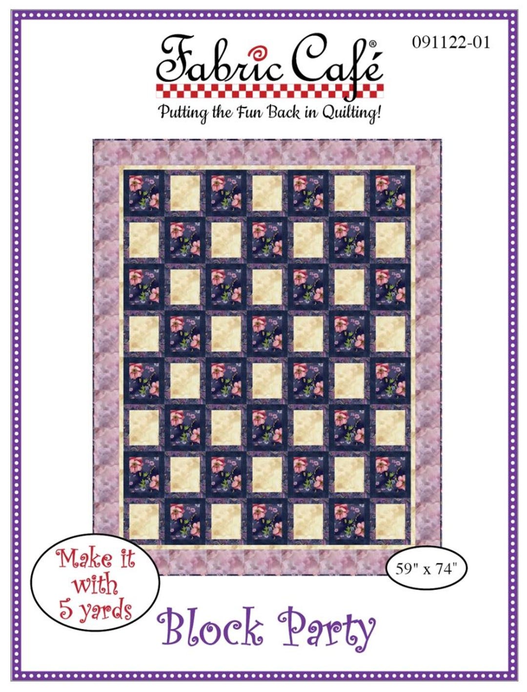 Fabric Cafe Block Party 5 Yard Quilt Pattern - Block Party Pattern ...