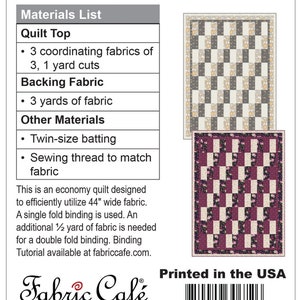 Fabric Cafe Fun Times Pattern 3 Yard Quilt Pattern - Quilt Pattern ...