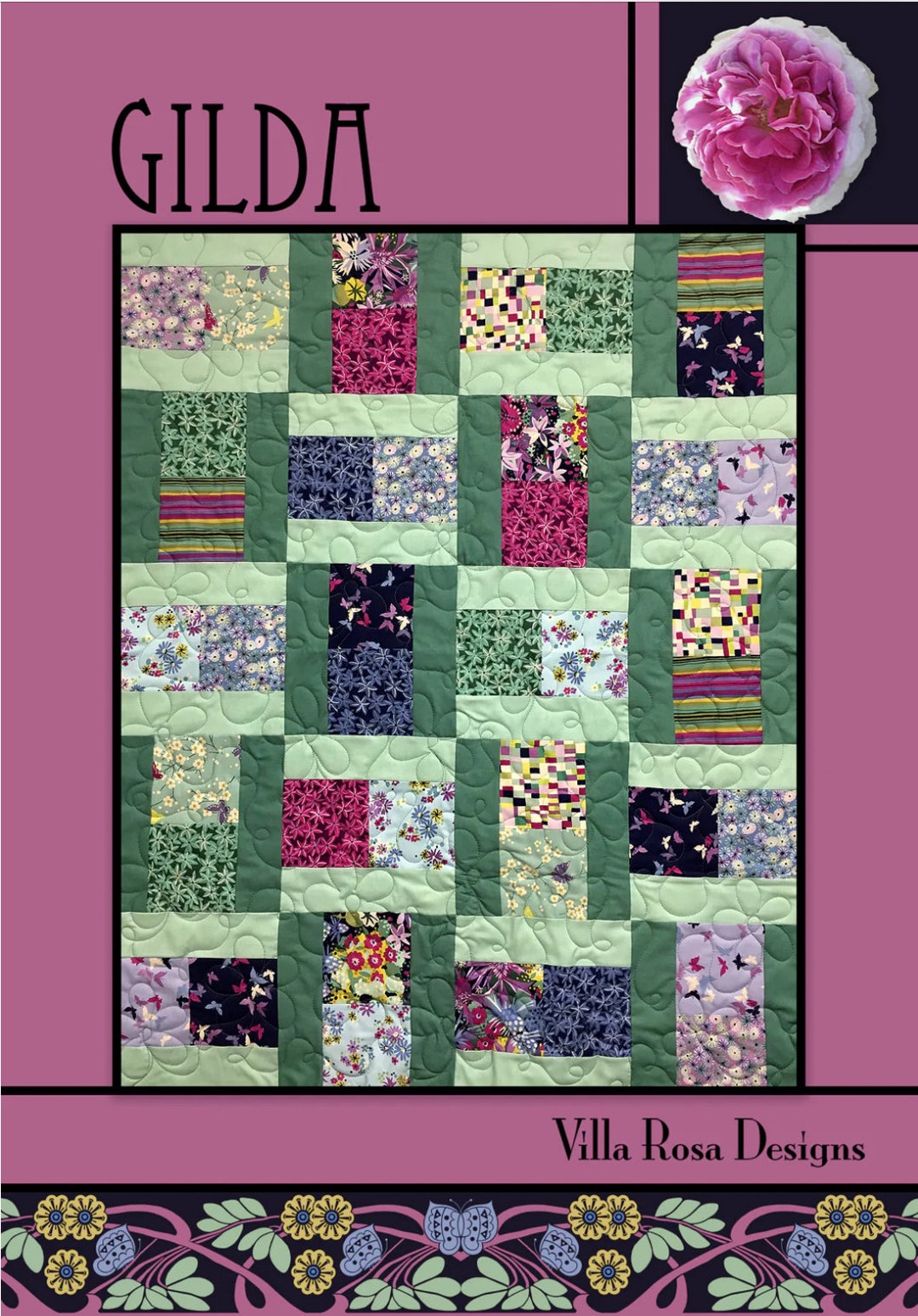 Villa Rosa Designs Gilda Pattern - Fat Quarter Quilt Pattern - Villa ...