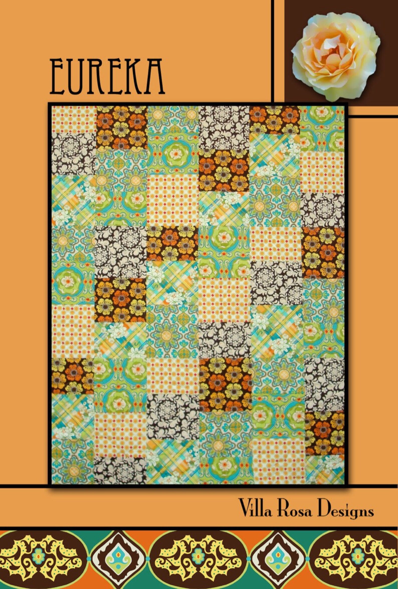 Villa Rosa Designs Eureka Pattern Fat Quarter Quilt Pattern Villa Rosa ...
