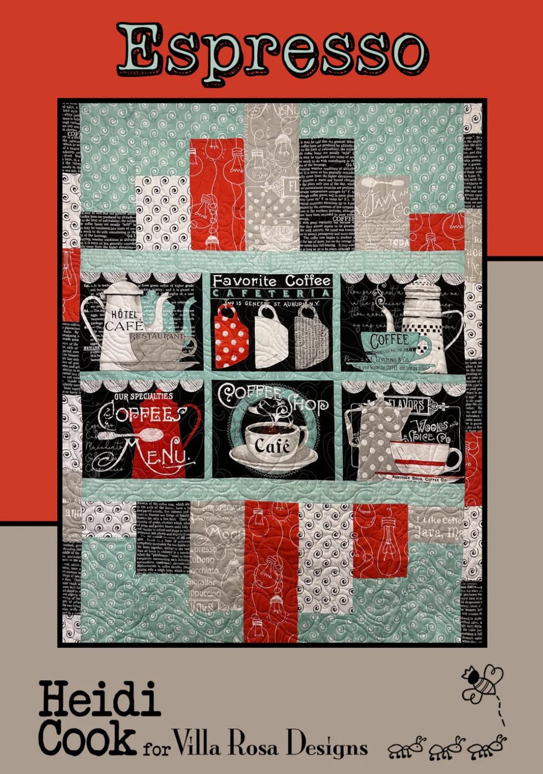Villa Rosa Designs Espresso Pattern - Fat Quarter Quilt Pattern - Villa ...