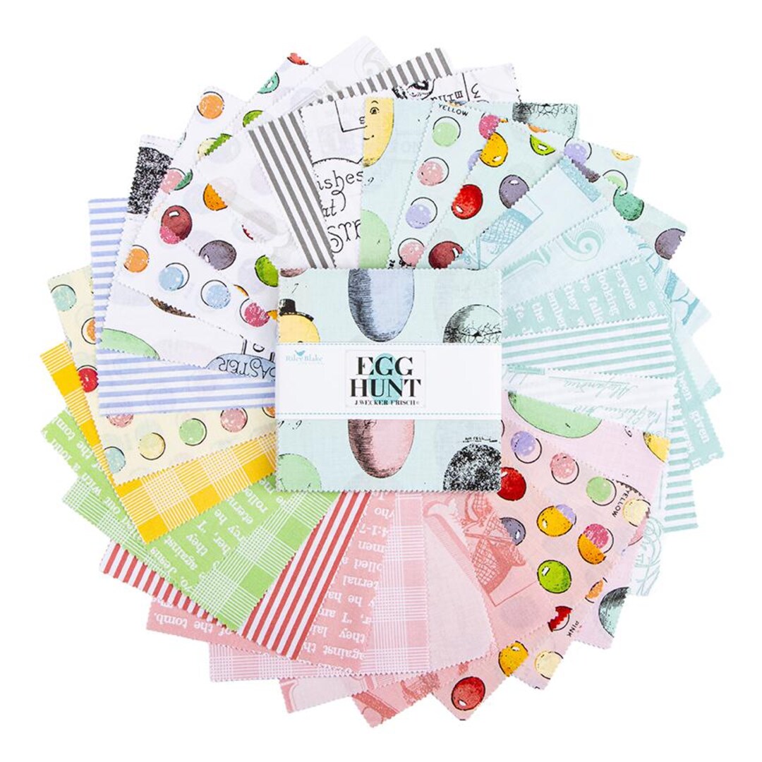 PREORDER Riley Blake Egg Hunt 5" Stacker - Fabric Charm Pack - Easter ...