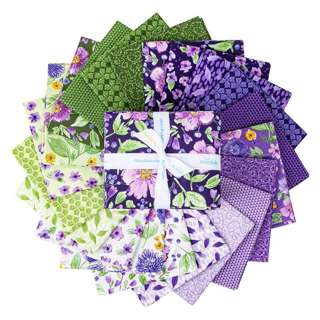 IN STOCK Riley Blake Plum Petals Quarter Bundle Floral Fat Quarters ...