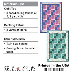Fabric Cafe Park Place Pattern 3 Yard Quilt Pattern - Quilt Pattern ...