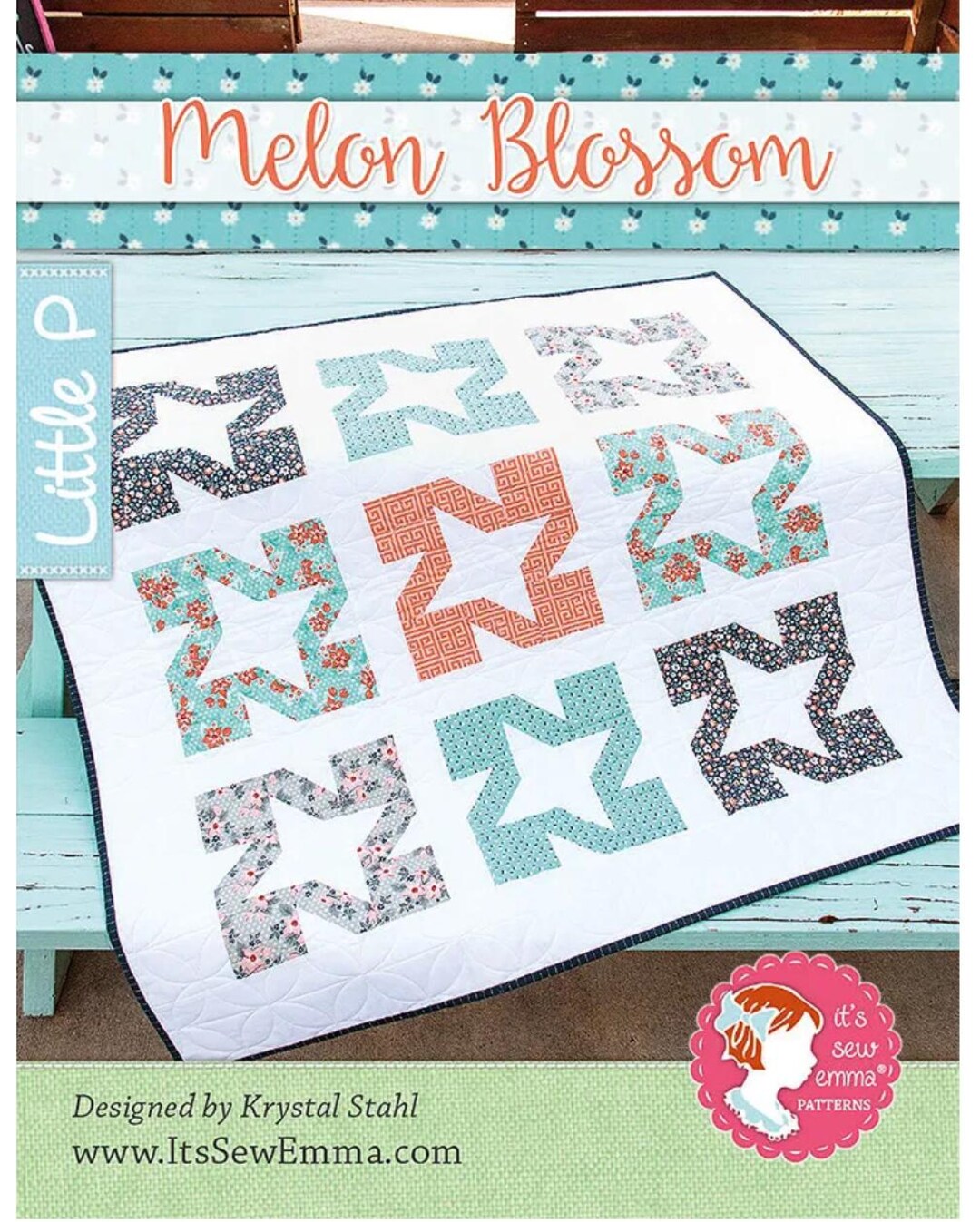 It’s so Emma Melon Blossom Quilt Pattern - Fat Quarter Pattern - Little ...