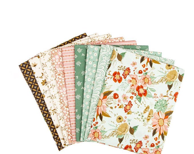 IN STOCK Riley Blake Morning Latte Mini Fat Quarter Bundle - Floral ...