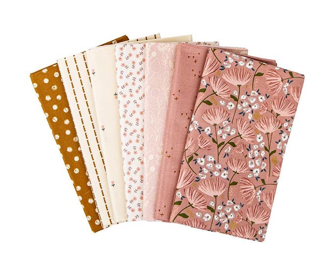 PREORDER Riley Blake Blush and Butterscotch 7 Piece Mini Fat Quarter ...