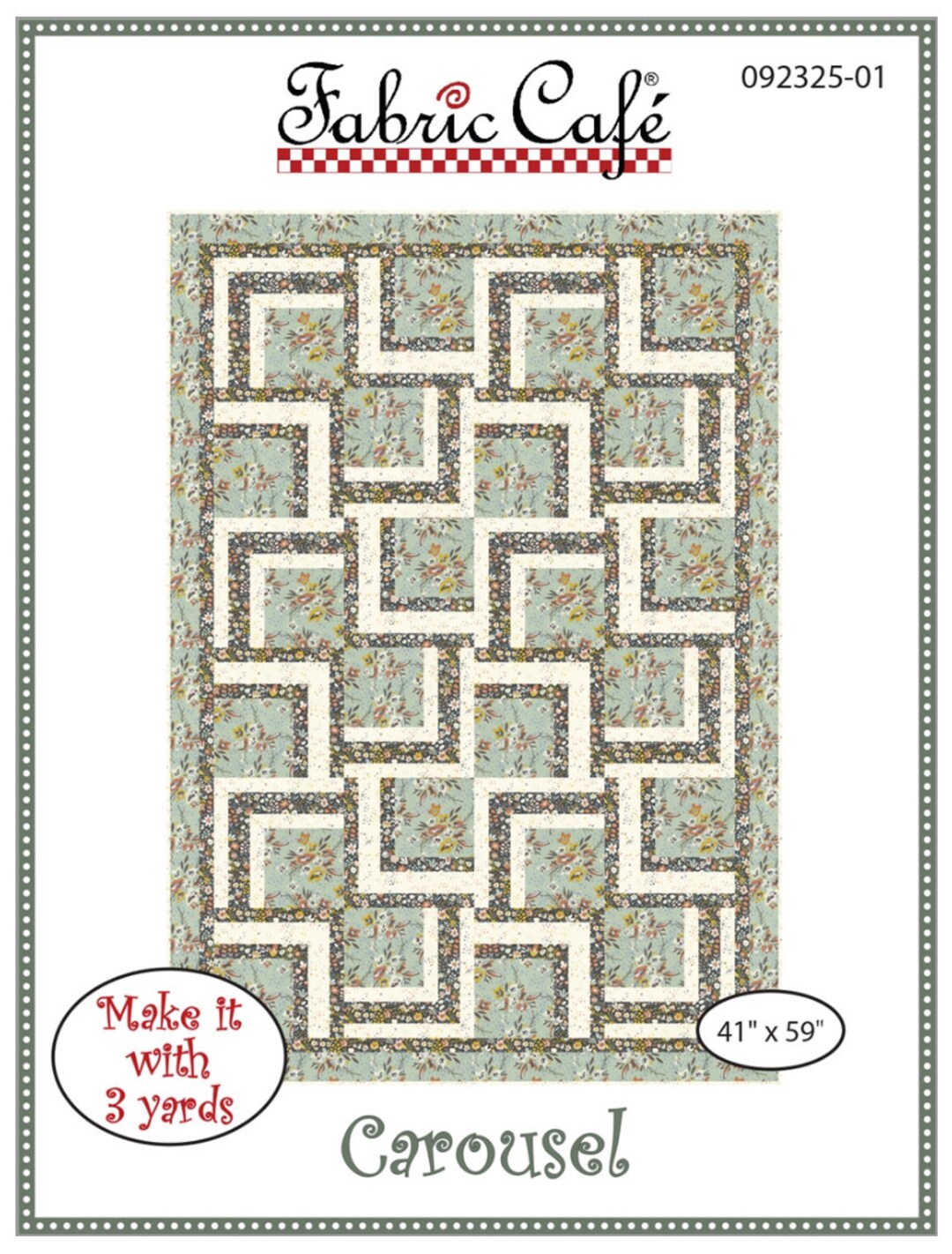 Fabric Cafe Carousel Pattern 3 Yard Quilt Pattern - Quilt Pattern ...