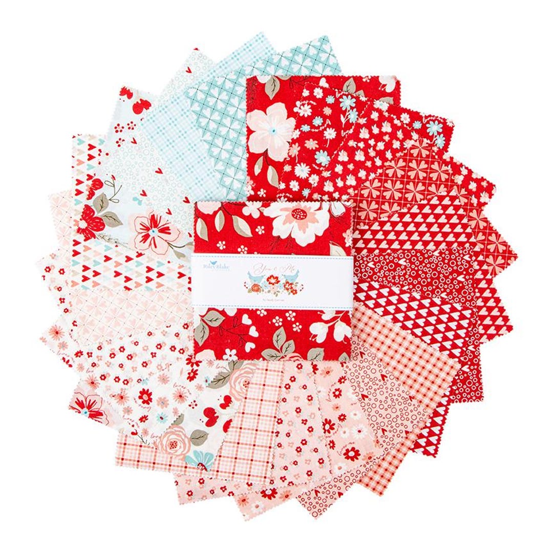 IN STOCK Riley Blake You and Me 5" Stacker - Cotton Fabric Charm Pack ...
