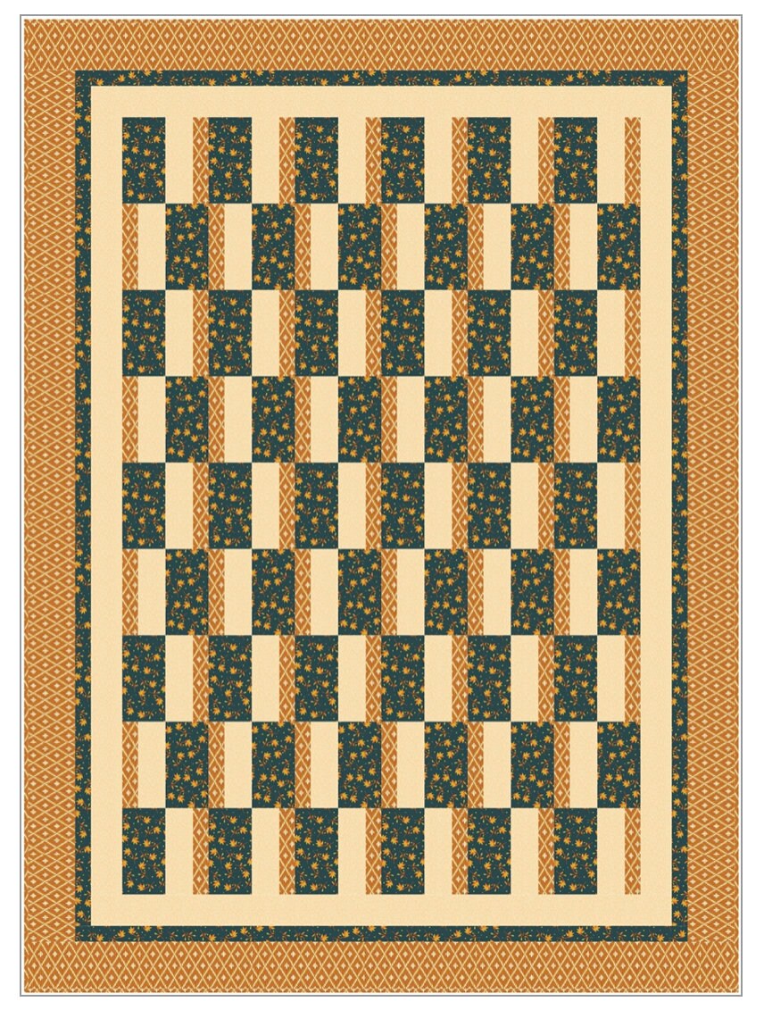 Fabric Cafe Simply Strips Pattern 3 Yard Quilt Pattern Quilt Pattern Fabric Cafe Pattern 3 Yard ...