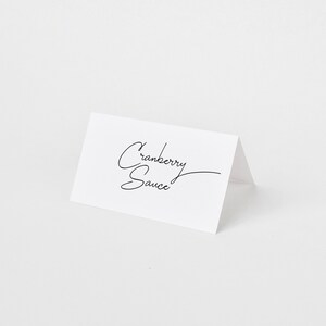 Thanksgiving Buffet Cards Fold Over Food Labels - Friendsgiving Dinner ...