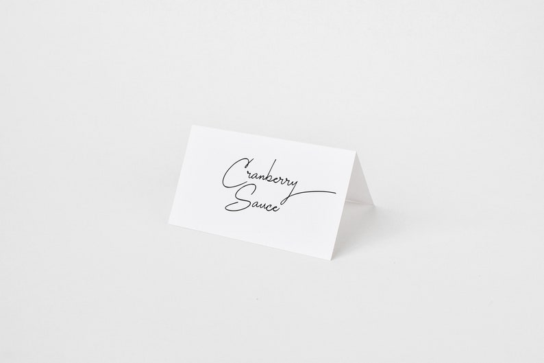 Thanksgiving Buffet Cards Fold Over Food Labels - Friendsgiving Dinner ...