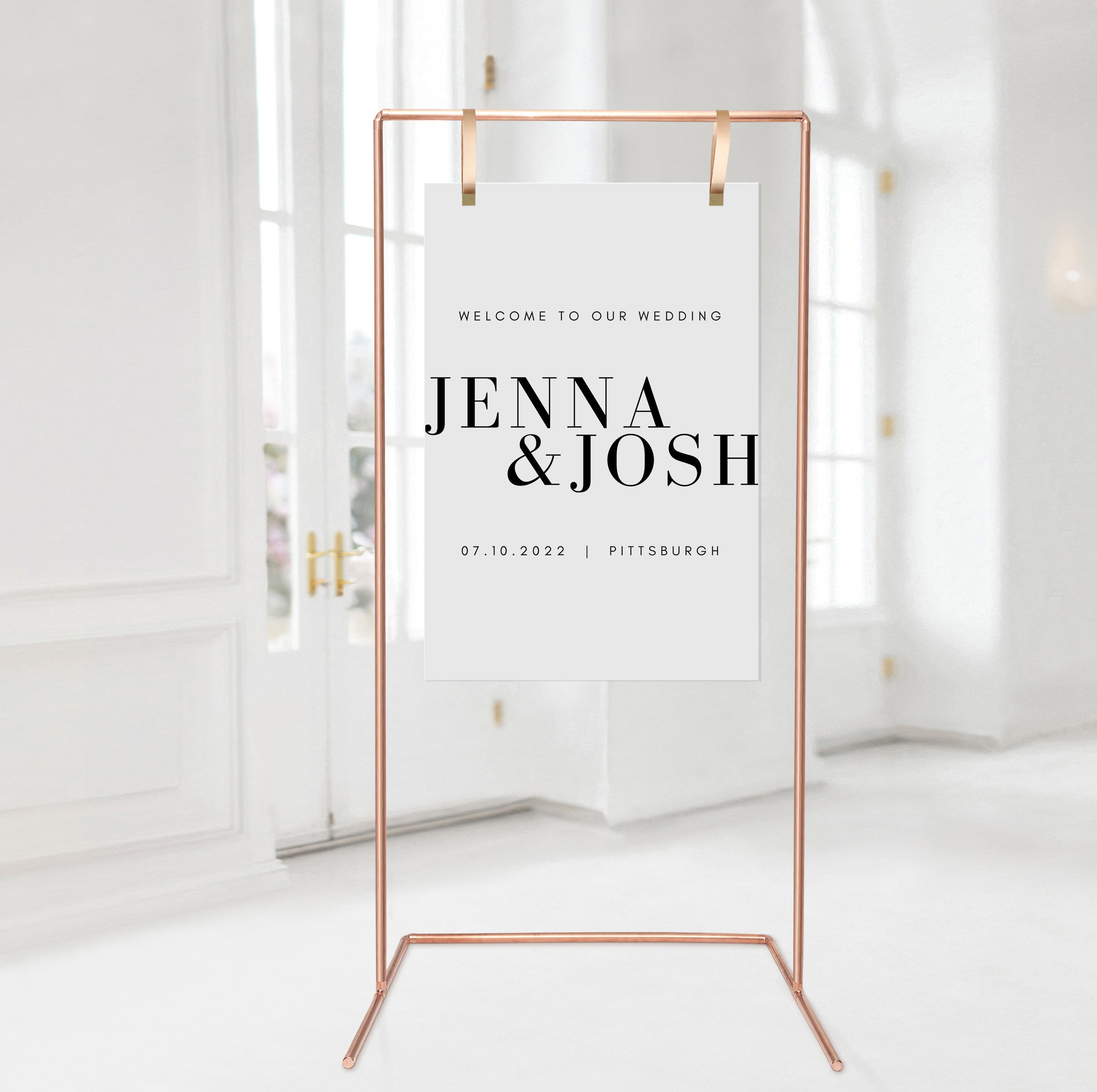 Modern Wedding Welcome Sign 24x36 Minimal Large Names - Etsy