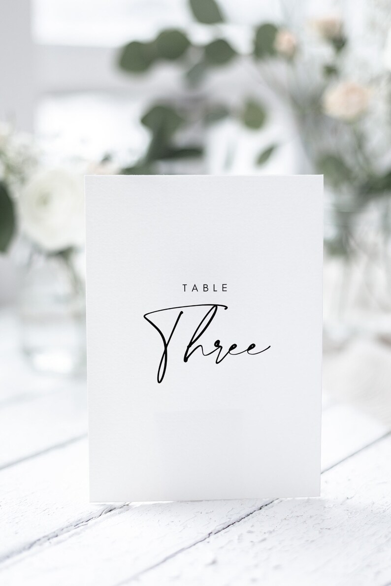 Wedding Table Numbers 5x7 and 4x6 Canva Template Printable - Etsy