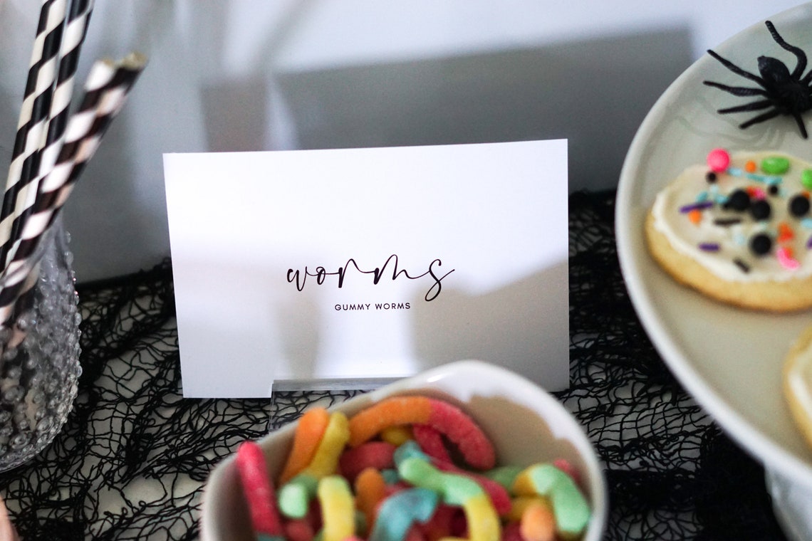 Halloween Party Food Station Signs 4x6 Editable Canva - Etsy