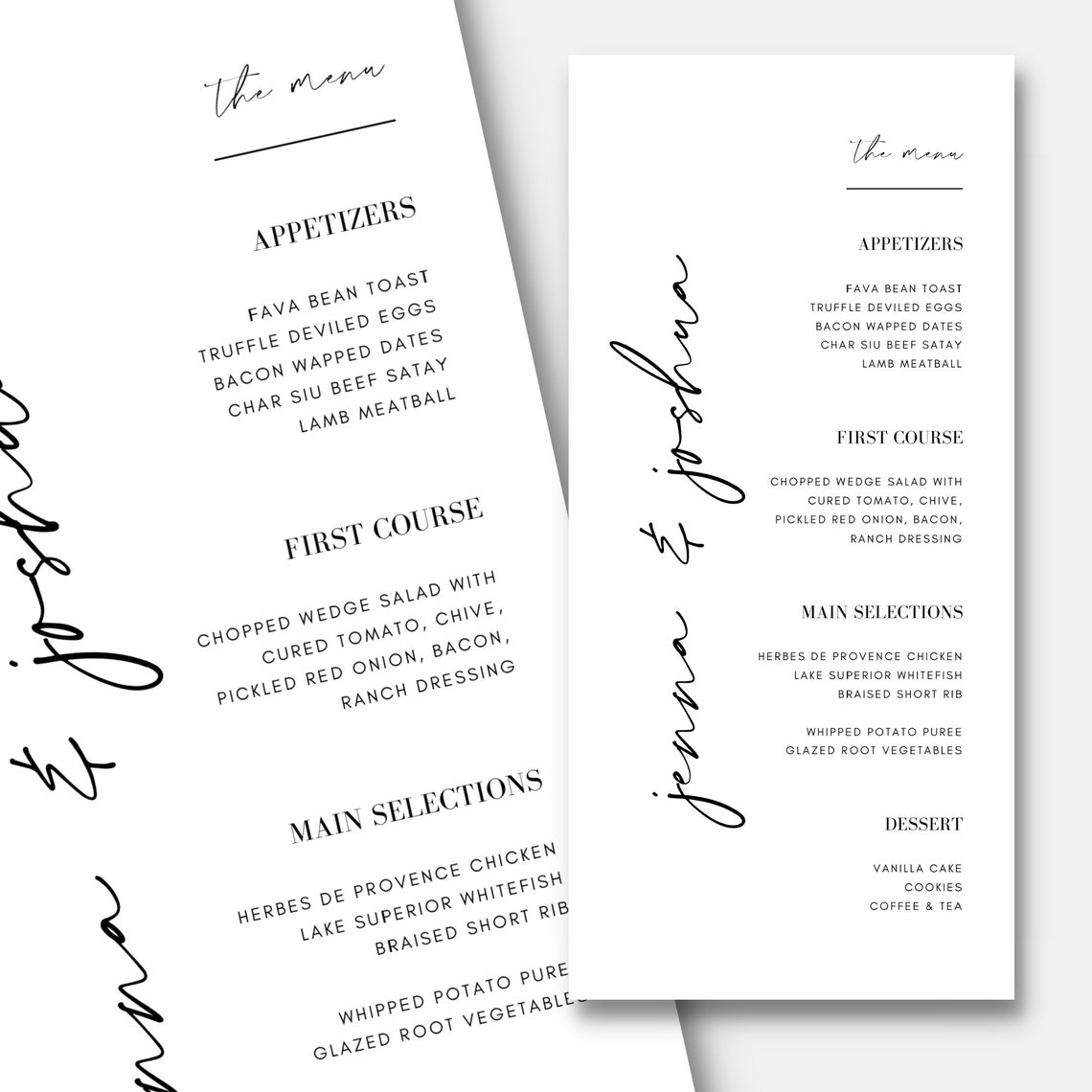Wedding Menu 4x8 Canva Template Printable editable - Etsy