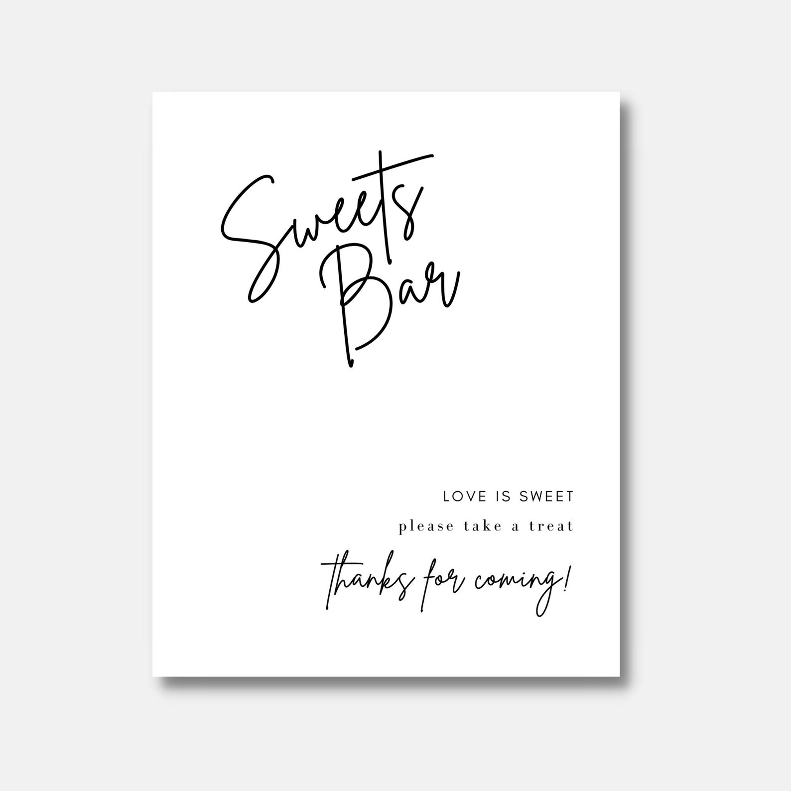 Dessert Bar Sign With Mini Food Signs Printable 8x10 5x7 | Etsy