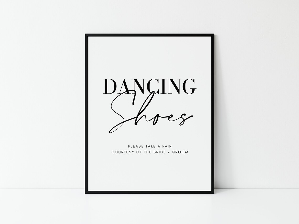 Dancing Shoes Flip Flop Sandals Sign for Wedding - 8x10 and 5x7 - Canva ...