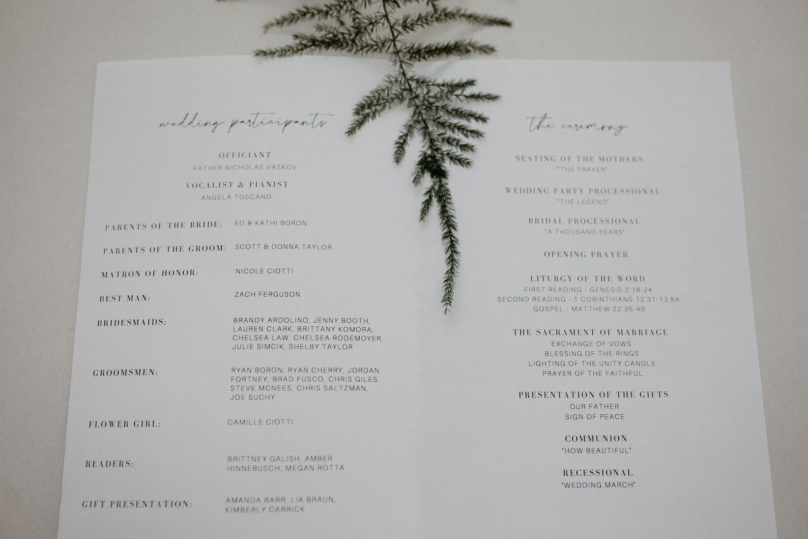 Catholic Wedding Ceremony Program - 8.5x11 - Canva Template - Printable ...