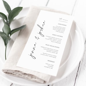 Wedding Menu - 4x8 - Canva Template - Printable (editable) - Etsy