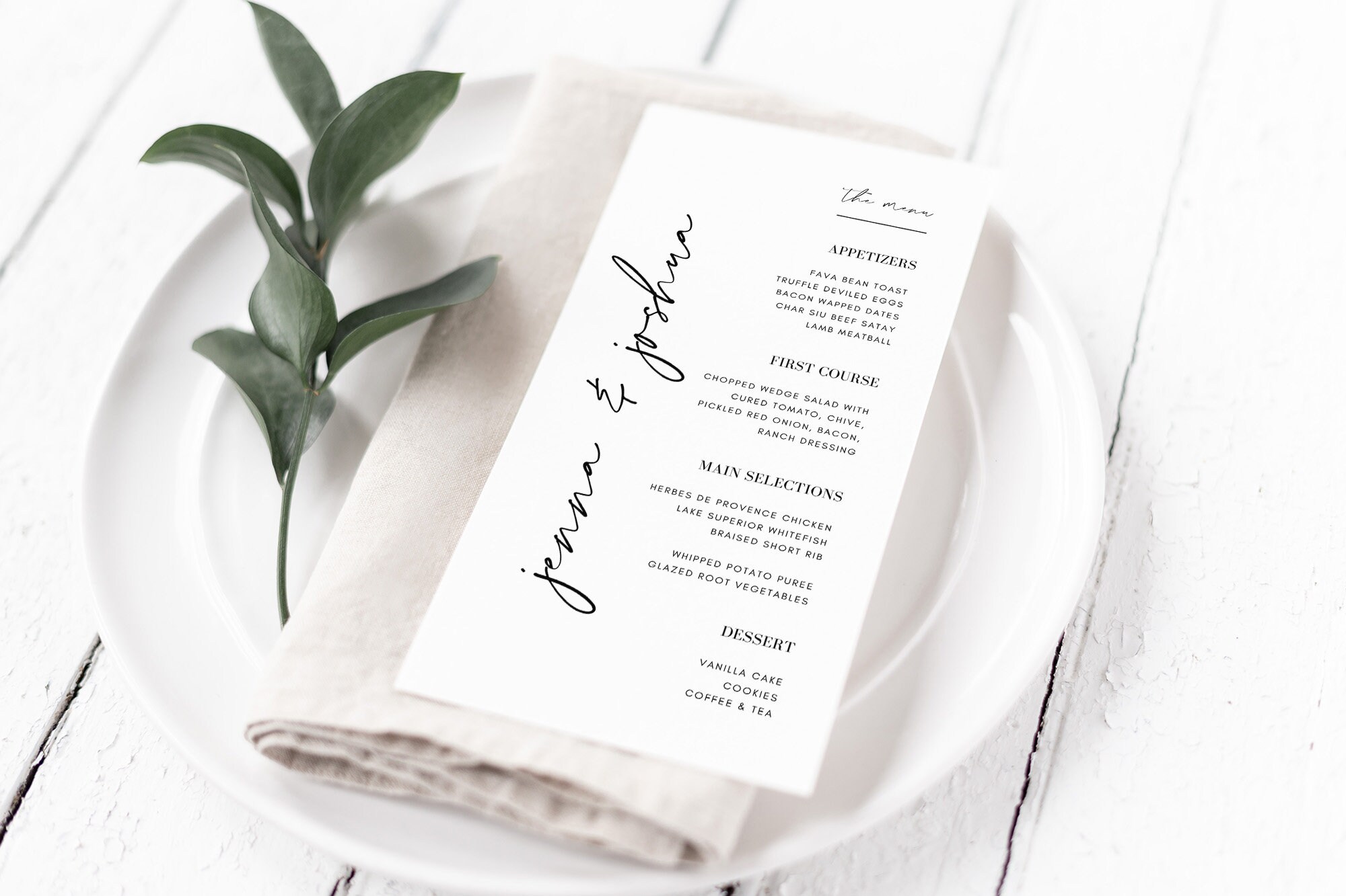 Wedding Menu 4x8 Canva Template Printable editable - Etsy