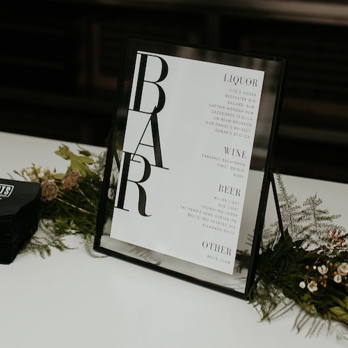 Modern Buffet Menu Printable for Wedding Corporate Event - Etsy