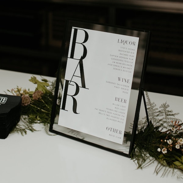 Bar Menu Template - Etsy