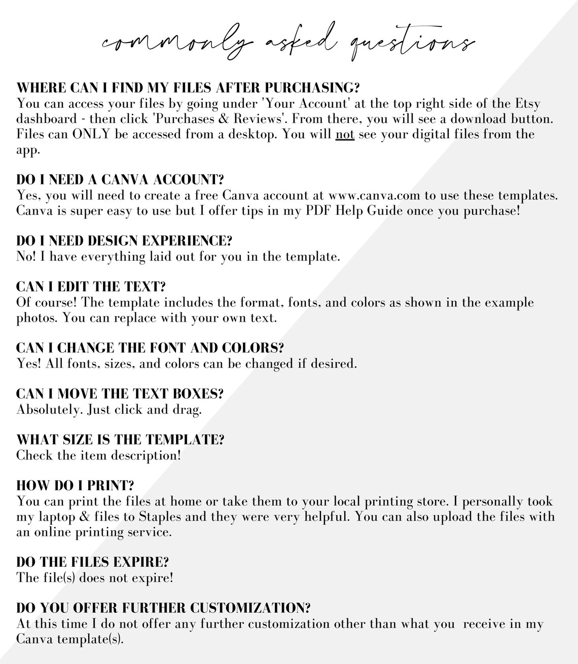 Modern Buffet Menu Printable for Wedding, Corporate Event, Baby Shower ...