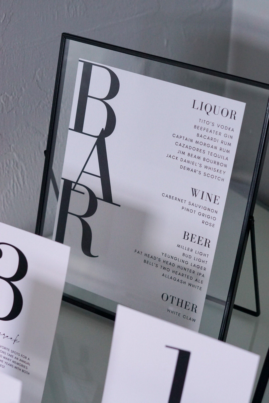 Modern Bar Menu for Wedding - 8x10 - Canva Template - Printable ...