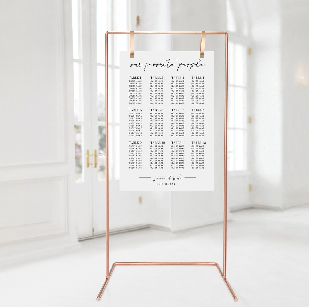 Vertical Seating Chart - 24x36 Our Favorite People - Canva Template ...