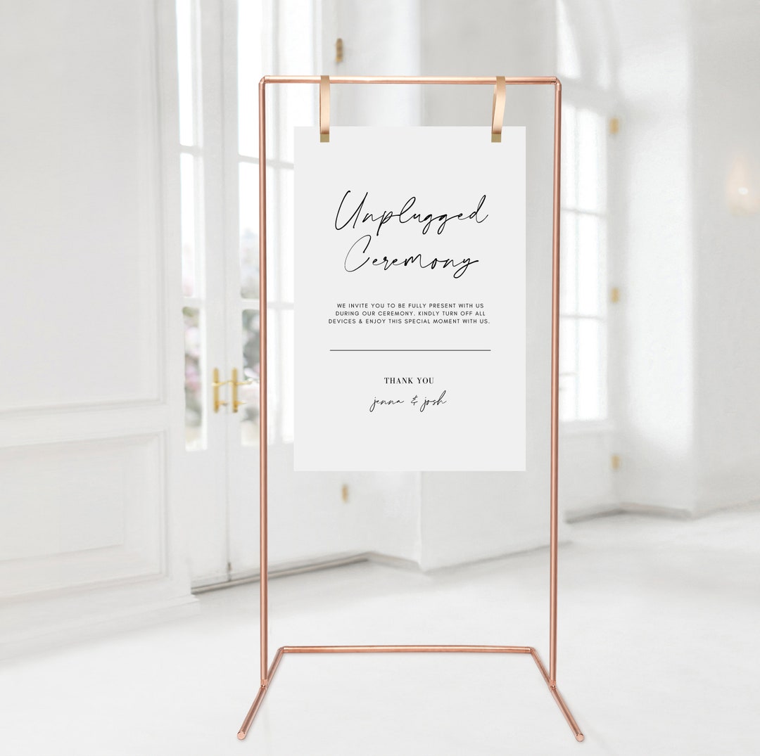 Unplugged Ceremony Sign - Vertical Sign 24x36 and 18x24 - Canva ...