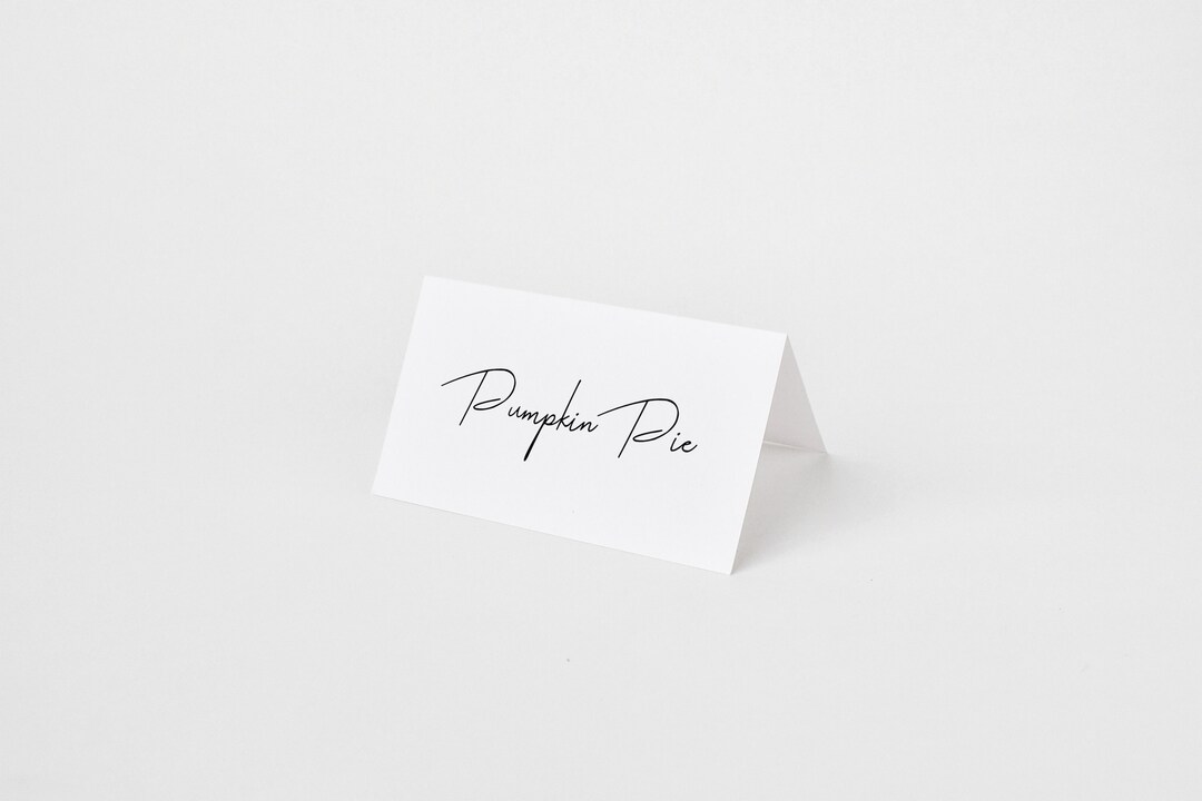 Thanksgiving Buffet Cards Fold Over Food Labels - Friendsgiving Dinner ...