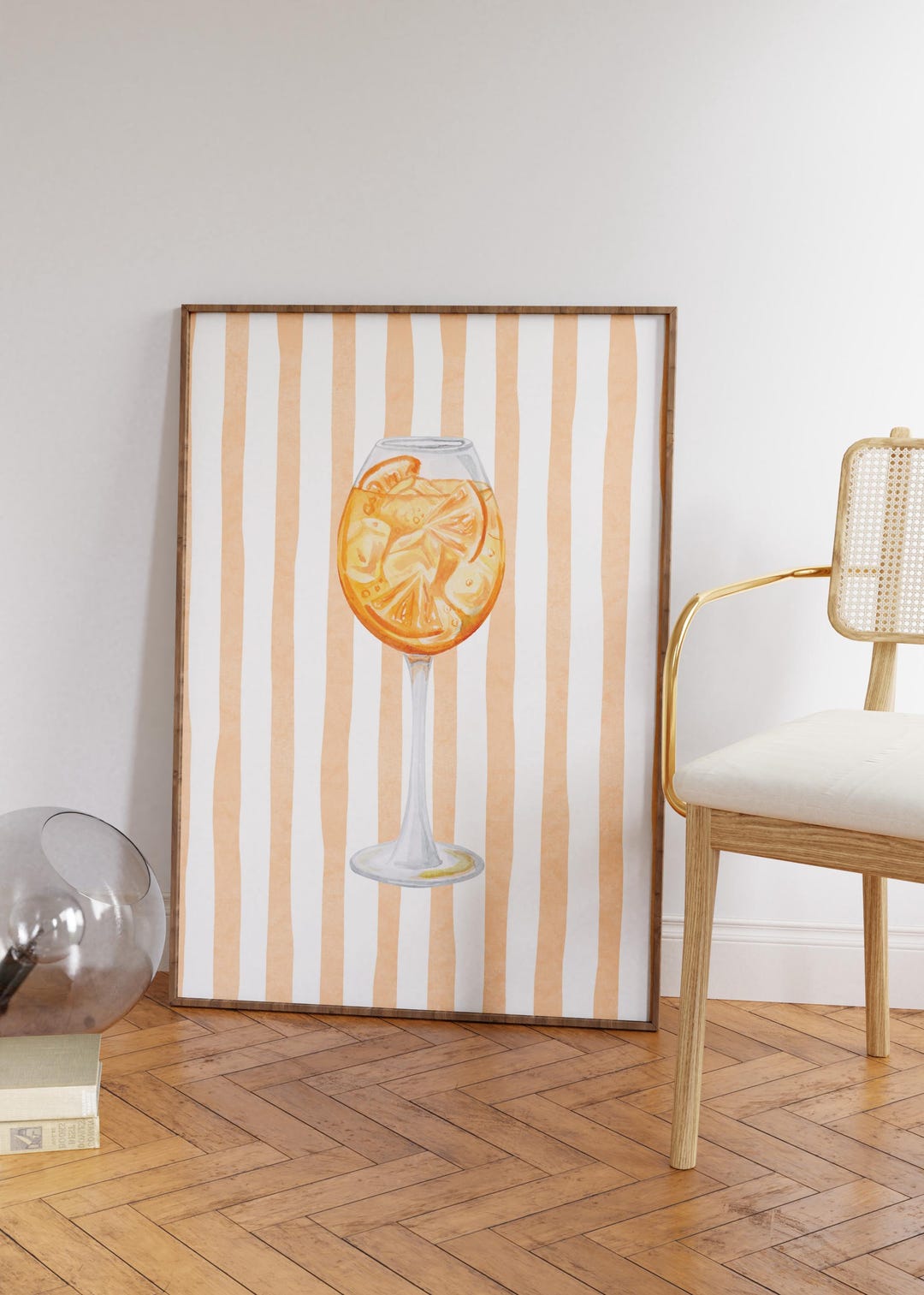 Aperol Spritz Print, Bar Car Print, Kitchen Decor, Watercolor Cocktail ...