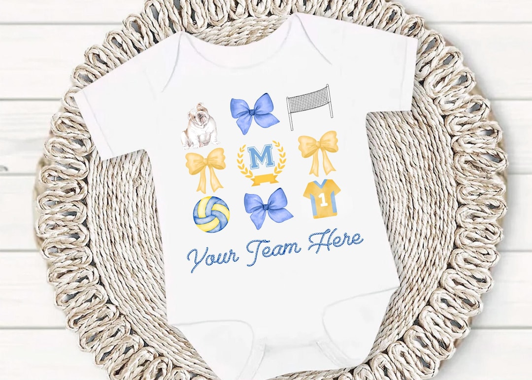 Custom Volleyball Bow Onesie: School Spirit Team Apparel - Etsy