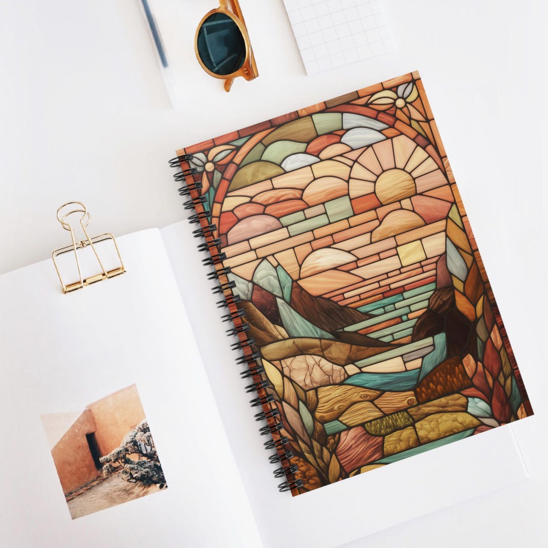 Stained Glass Landscape Spiral Notebook: Artistic Writing Journal - Etsy