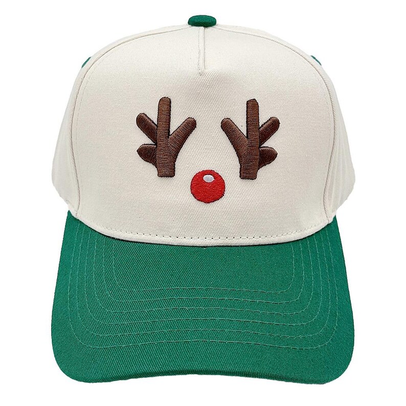 Reindeer Antler Embroidered Snapback Hat – Adjustable Holiday Baseball ...