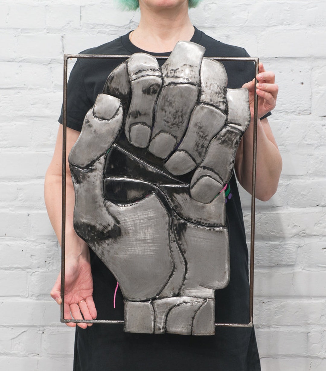 Panel, Painting, Hand, Fist, Human Fist, Fingers, Metalart, Volumetric ...