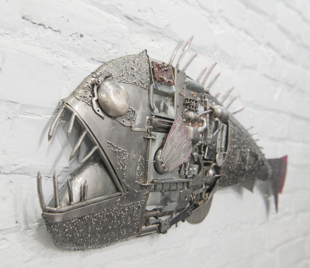 Panel, Painting, Fish, Steampunk, Metalart, Volumetric Panel ...