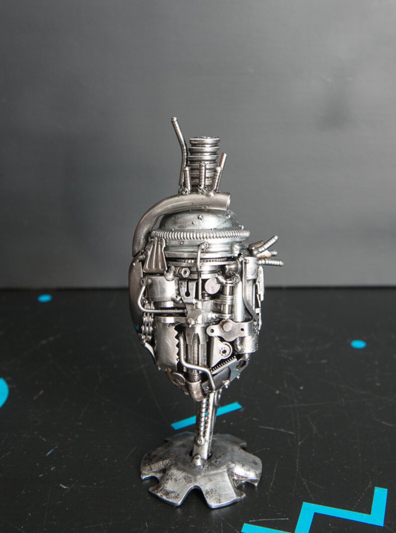 Sculpture, Figurine, Heart, Heart on a Stand, Metal Art, Steampunk ...