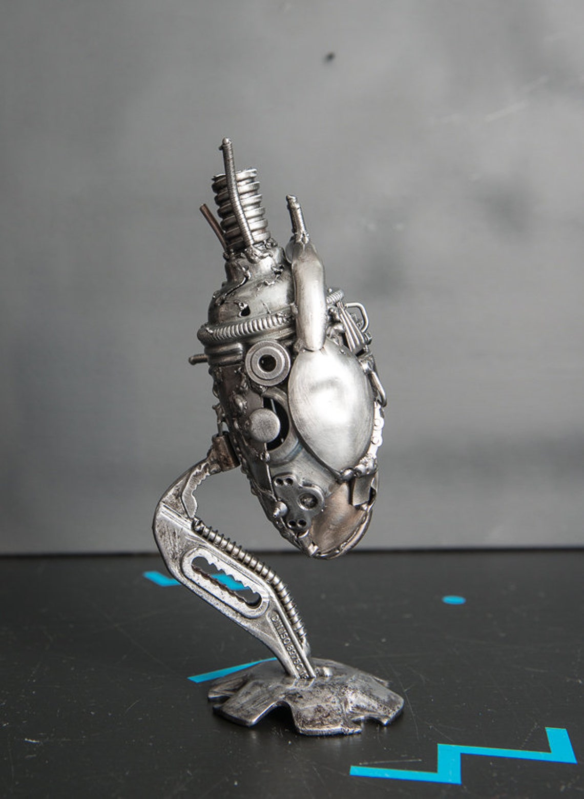 Sculpture, Figurine, Heart, Heart on a Stand, Metal Art, Steampunk ...