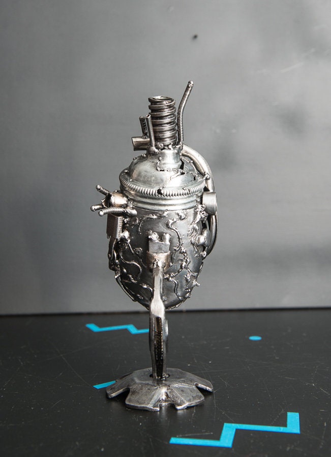 Sculpture, Figurine, Heart, Heart on a Stand, Metal Art, Steampunk ...