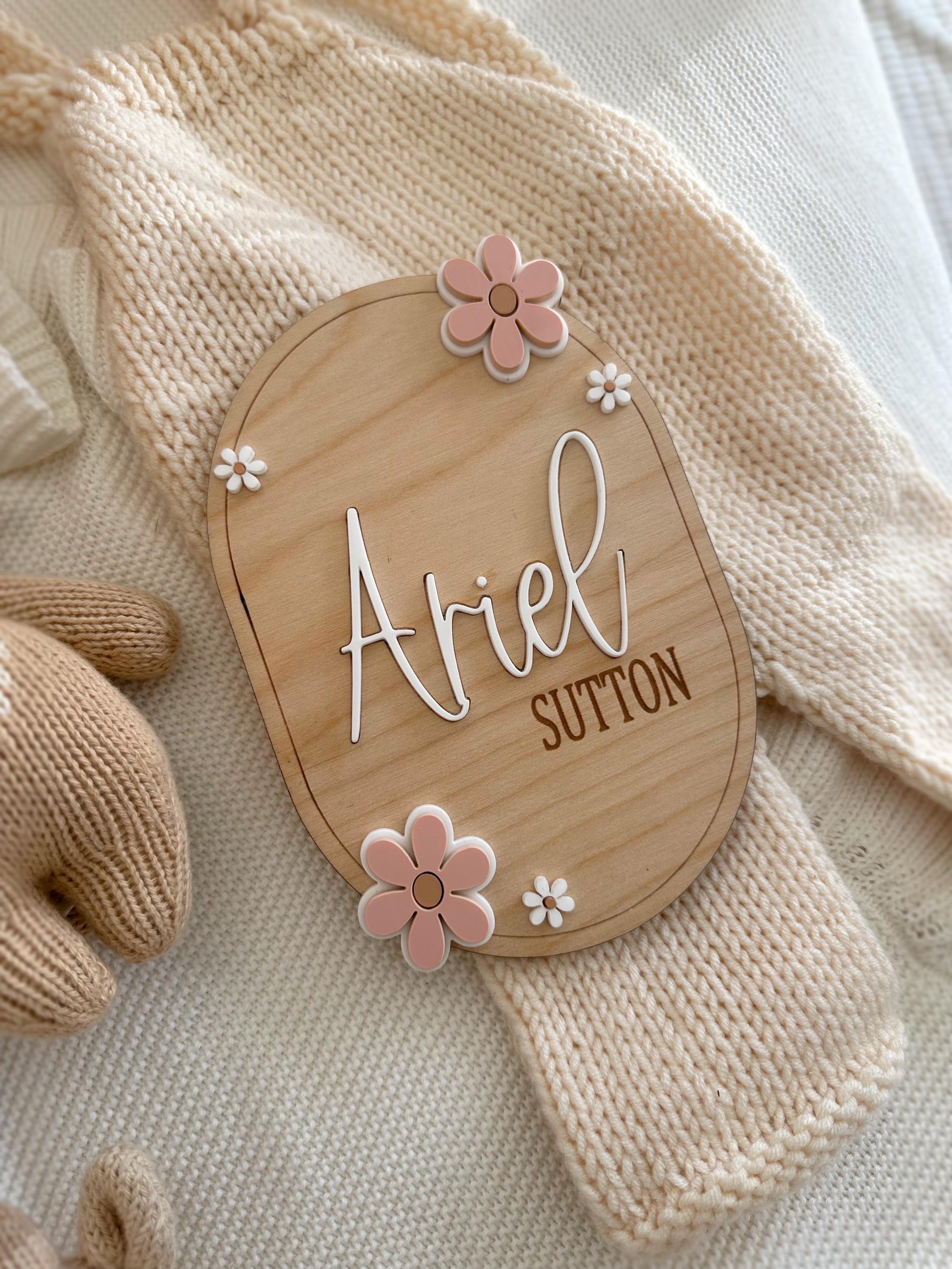 Baby Name Sign | Wooden Baby Birth Sign | Birth Announcement || Daisy ...