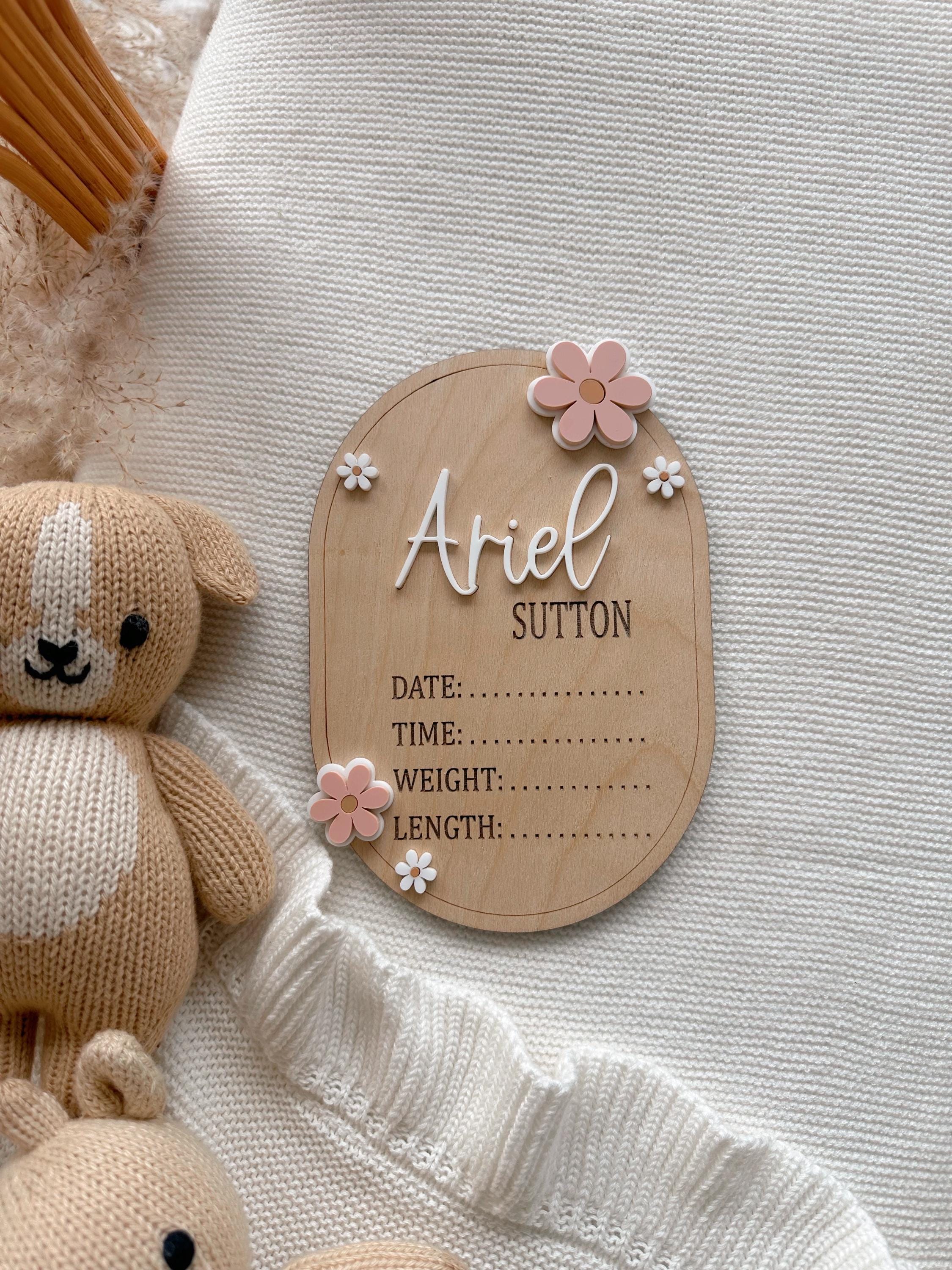 Baby Name Sign | Wooden Baby Birth Sign | Birth Announcement || Daisy ...