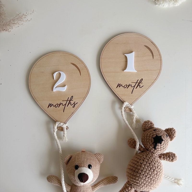 Balloon Monthly Signs - Etsy