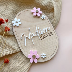 Baby Name Sign Wooden Baby Birth Sign Birth Announcement - Etsy