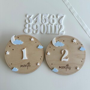 Moon Birth Sign |stars Baby Birth Announcement | Arched Wooden Birth ...