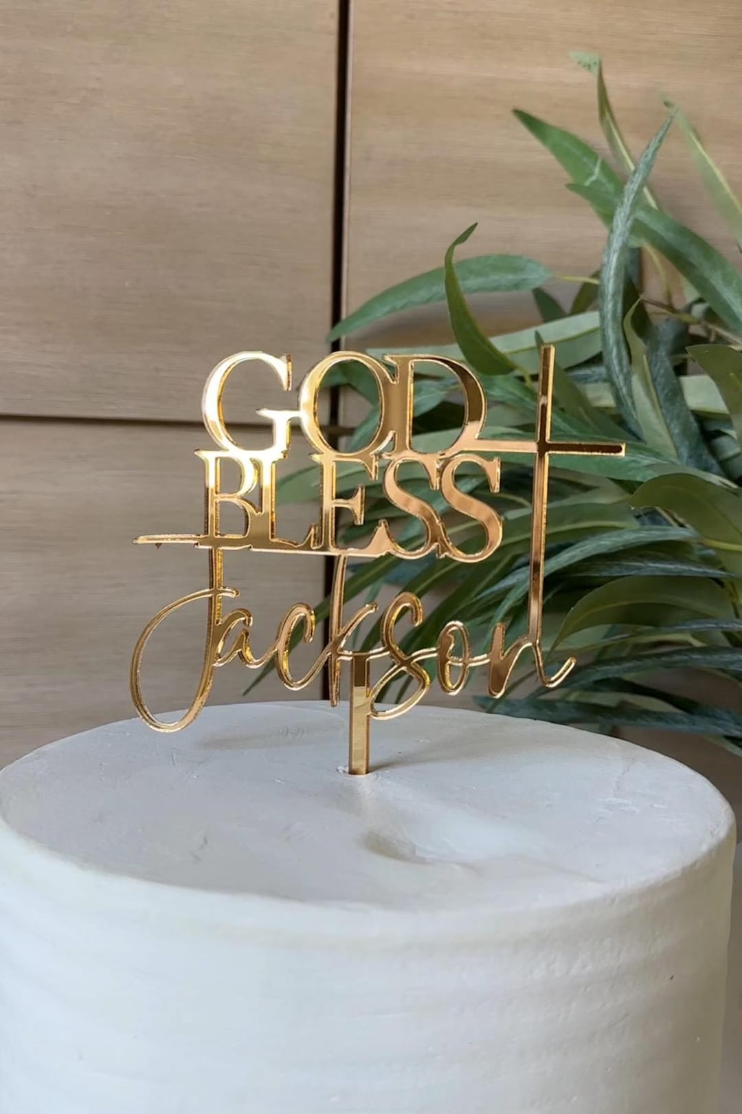 God Bless Name Cake Topper | Personalized Baptism Cake Topper | Custom ...
